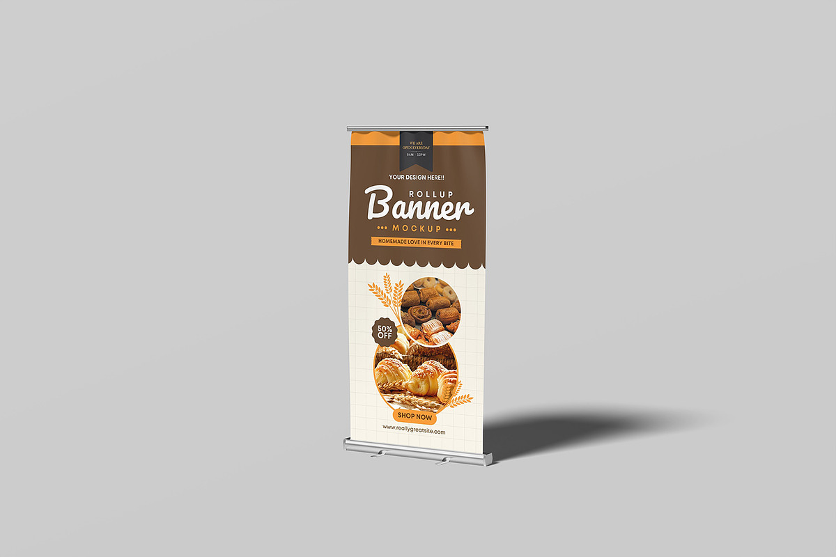 Rollup Banner Mockup, an Advertising Mockup by graphicsecond