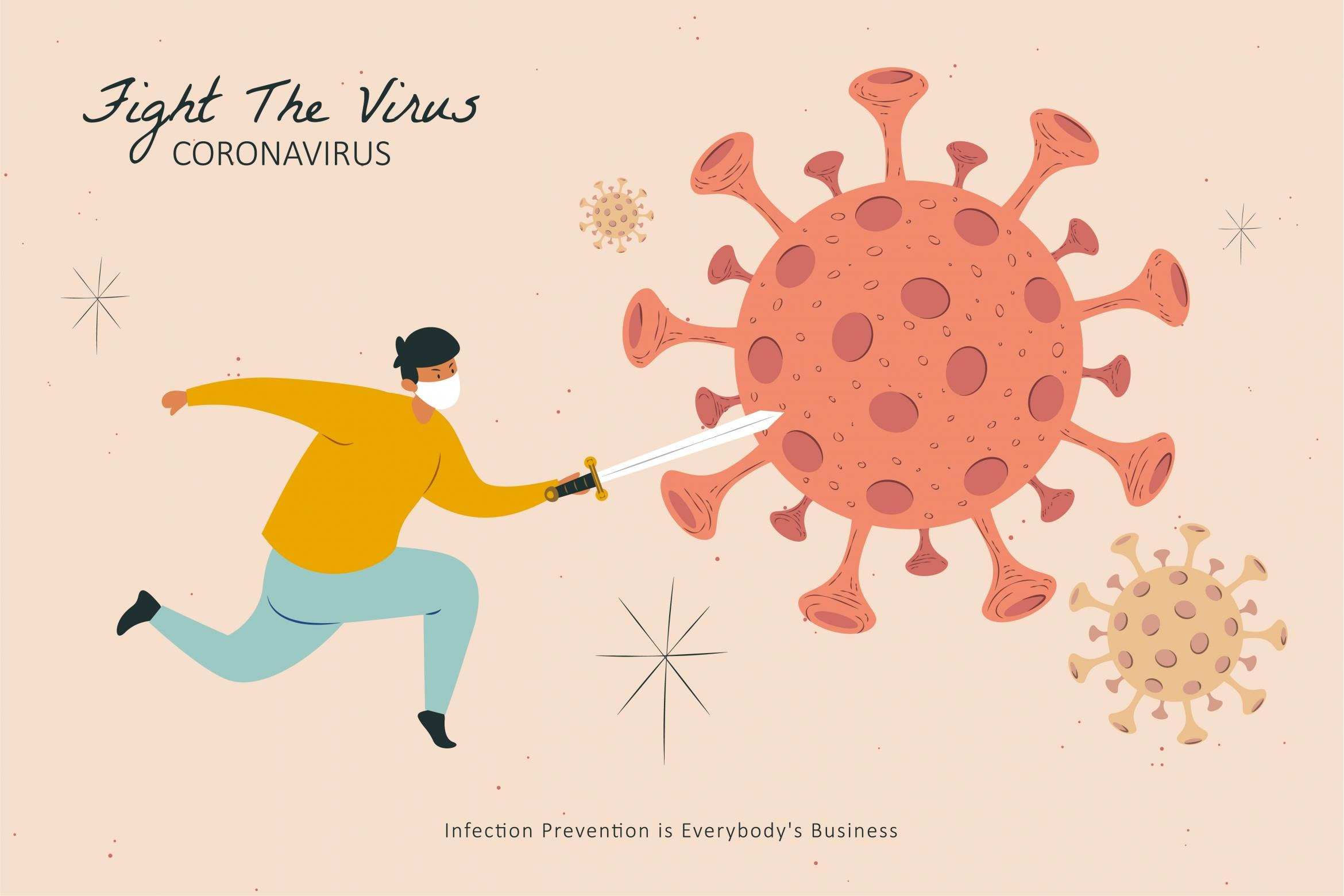 Fight COVID-19 concept illustration, an Illustration by TotallypicRF