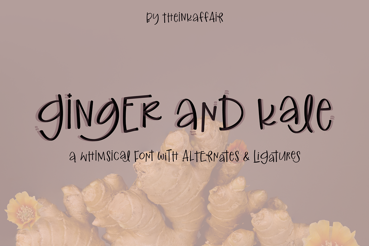 Ginger and Kale, a Sans Serif Font by theinkaffair