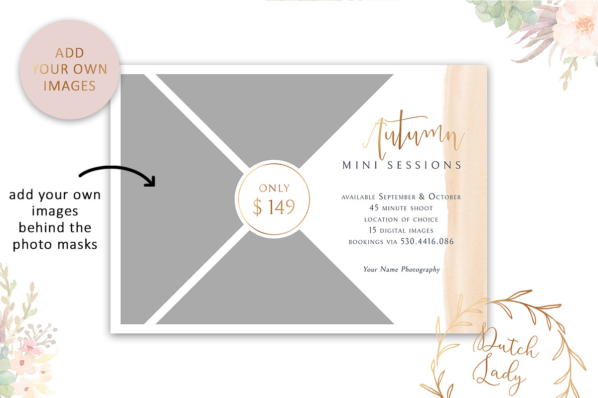 PSD Photo Session Card Template #44, a Card Template by The Dutch Lady ...