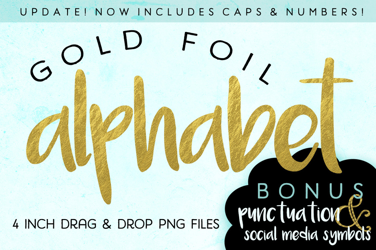 Gold Foil Alphabet Letters UPDATED, a Graphic by Jodi Van der Kruik