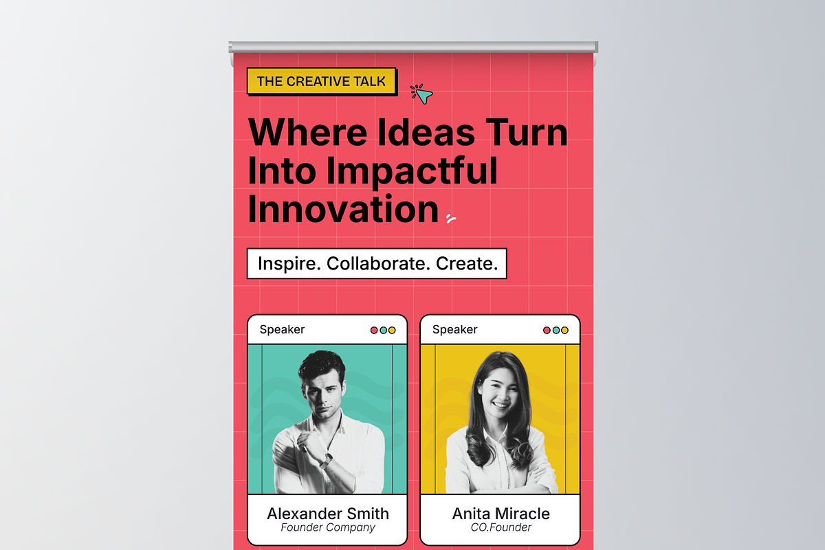 Creative Talk Roll Up Banner, a Print Template by Annora Studio