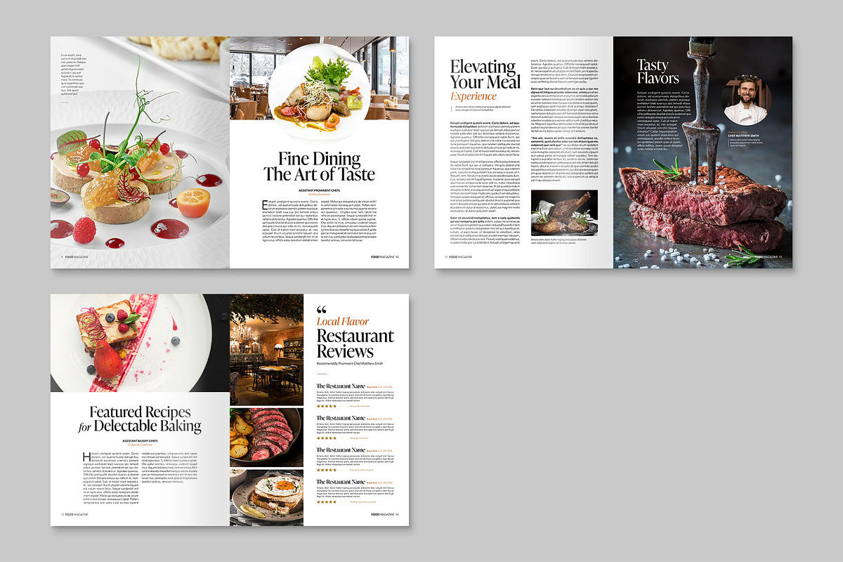 Food Cooking Magazine Template, a Magazine Template by BrandPacks