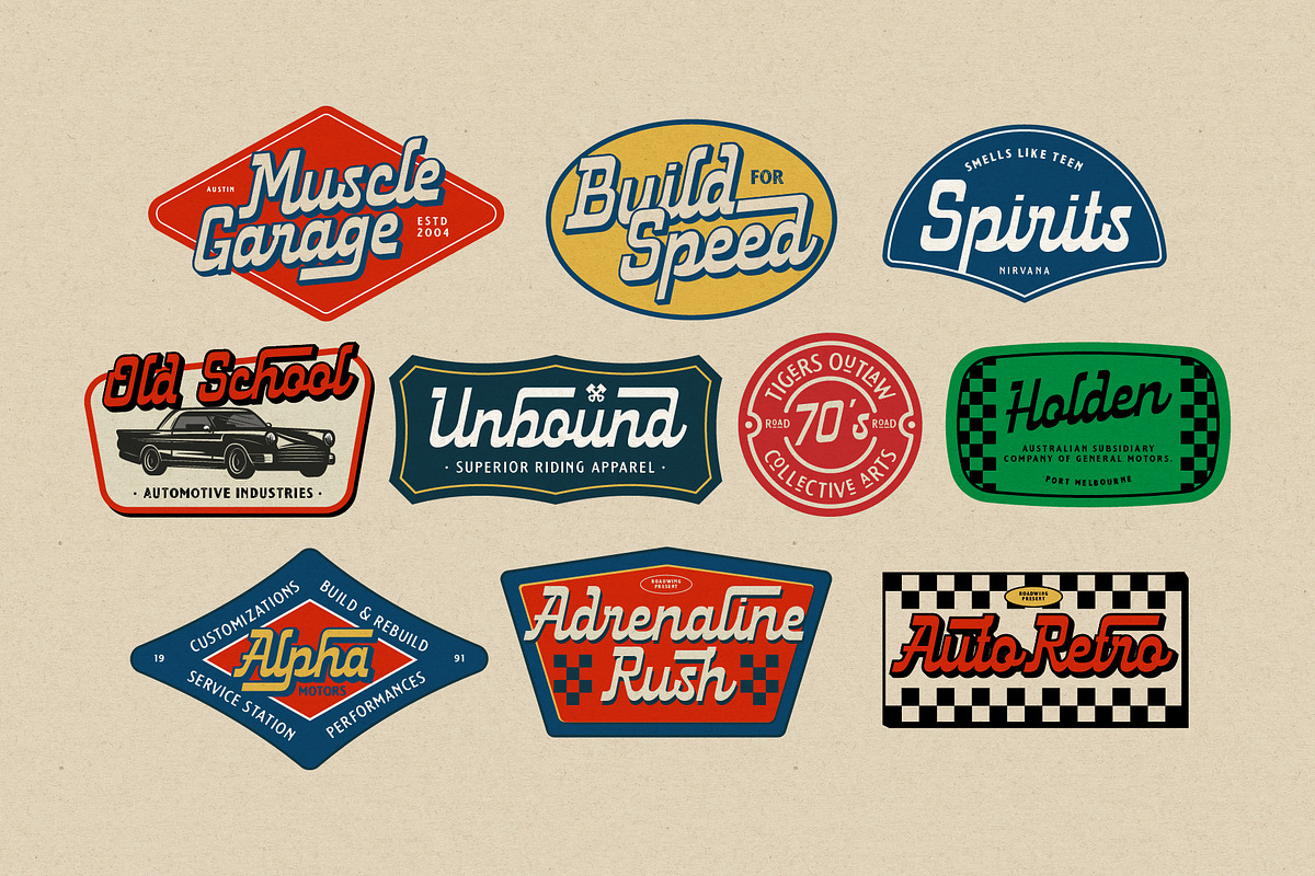 Roadwing Retro Automobile Fonts