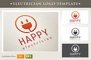 Happy Electrician Logo, a Branding & Logo Template by mikailain