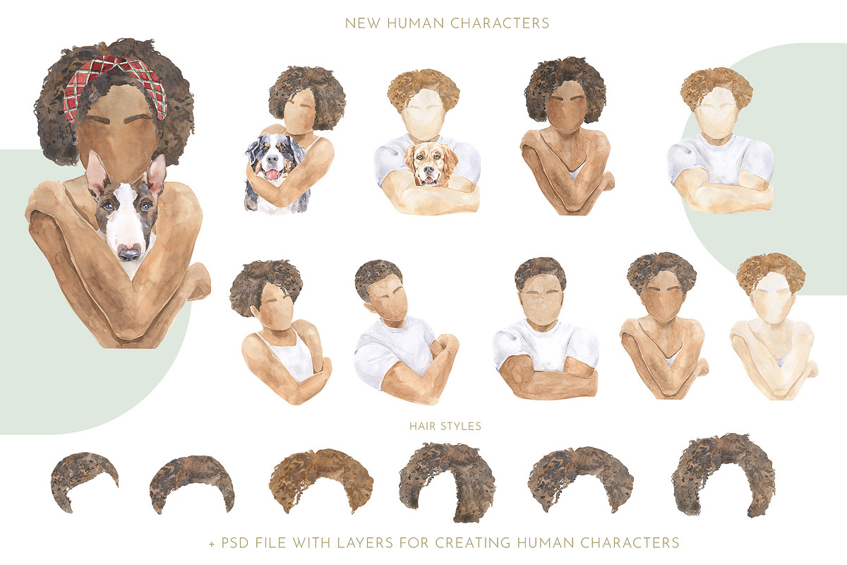 Dog Family Character Creator Clipart, an Animal Illustration by Cat In ...