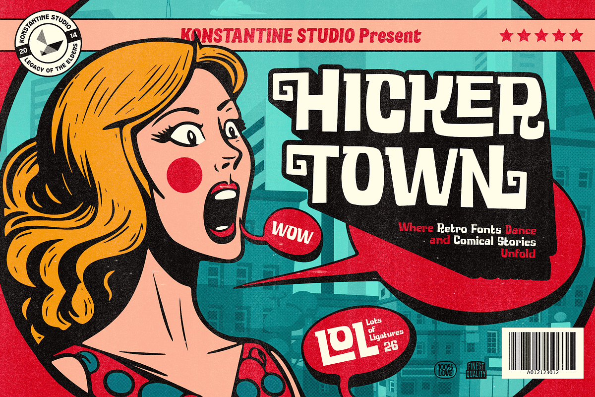 Hickertown - Retro Comical Fonts, a Sans Serif Font by Konstantine Studio