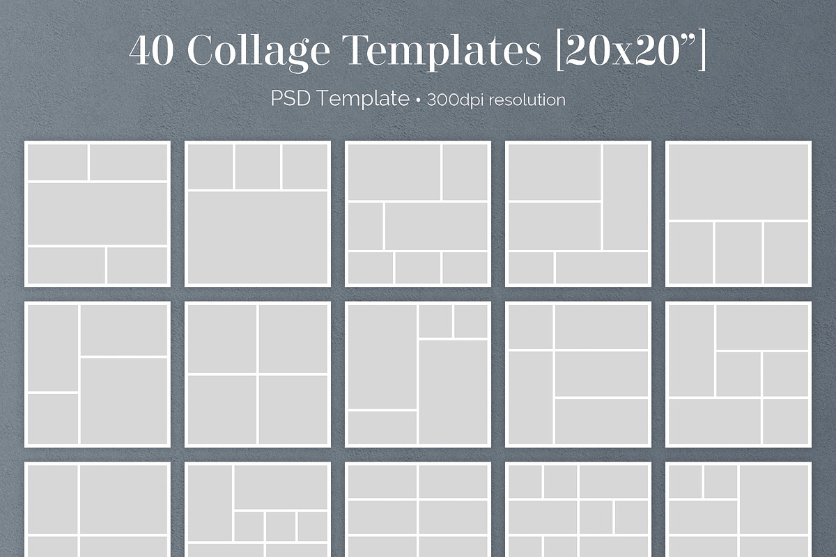 20x20 Collage PSD Bundle - 40 pcs., a Templates & Theme by Paperweight ...