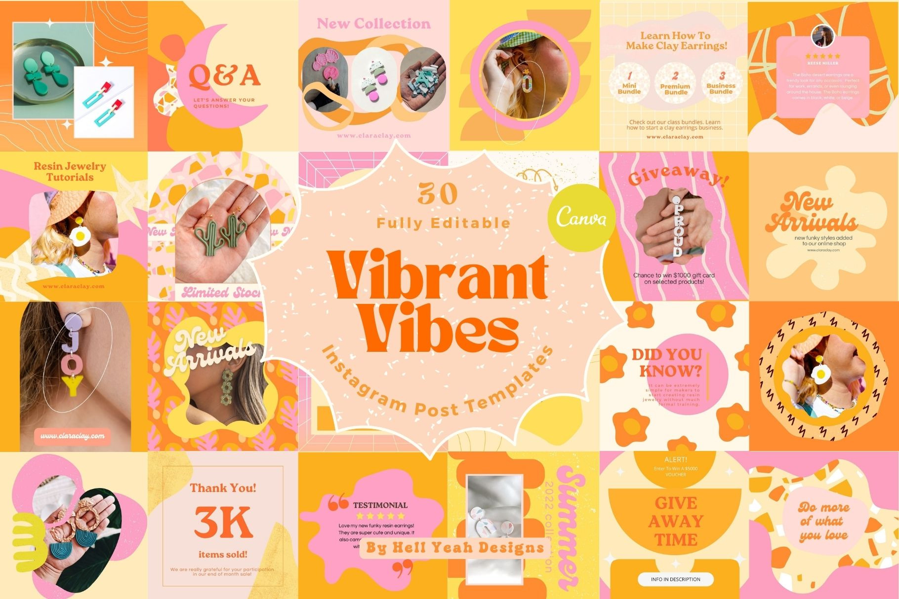 Vibrant Instagram Post Templates, a Social Media Template by ...