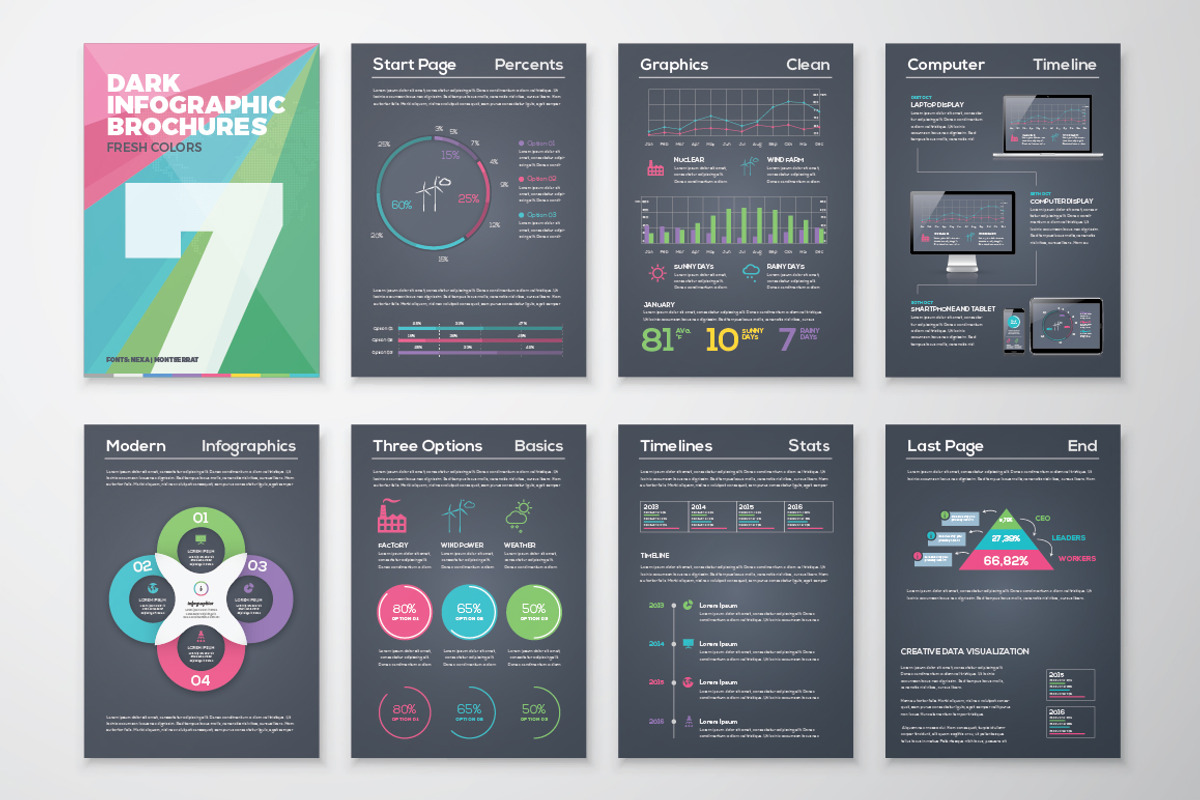 Infographic Brochure 7 Dark Version, a Work Illustration by Infographic ...