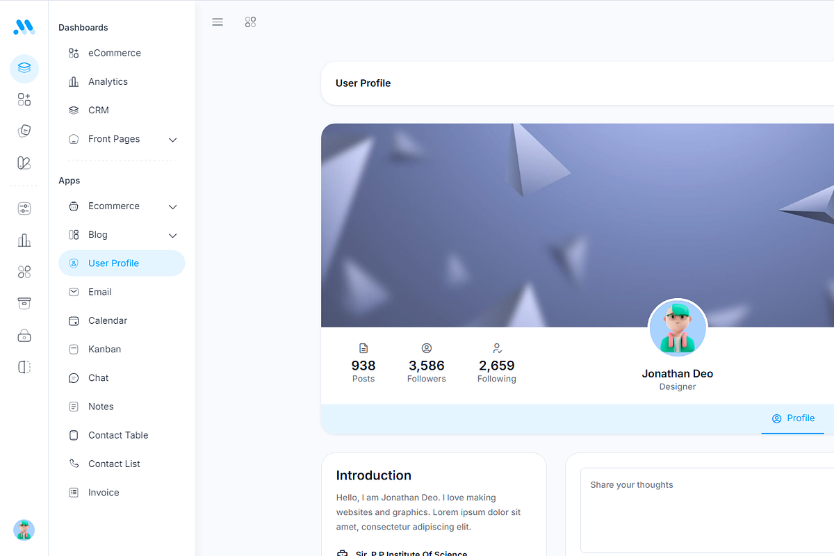 MaterialM Bootstrap Admin Dashboard Template