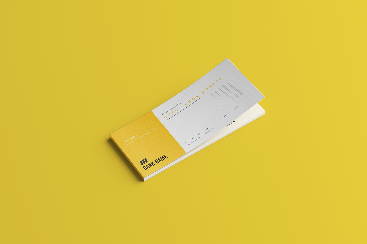 Check Book Mockup, a Books & Magazine Mockup by MockupFree.Net