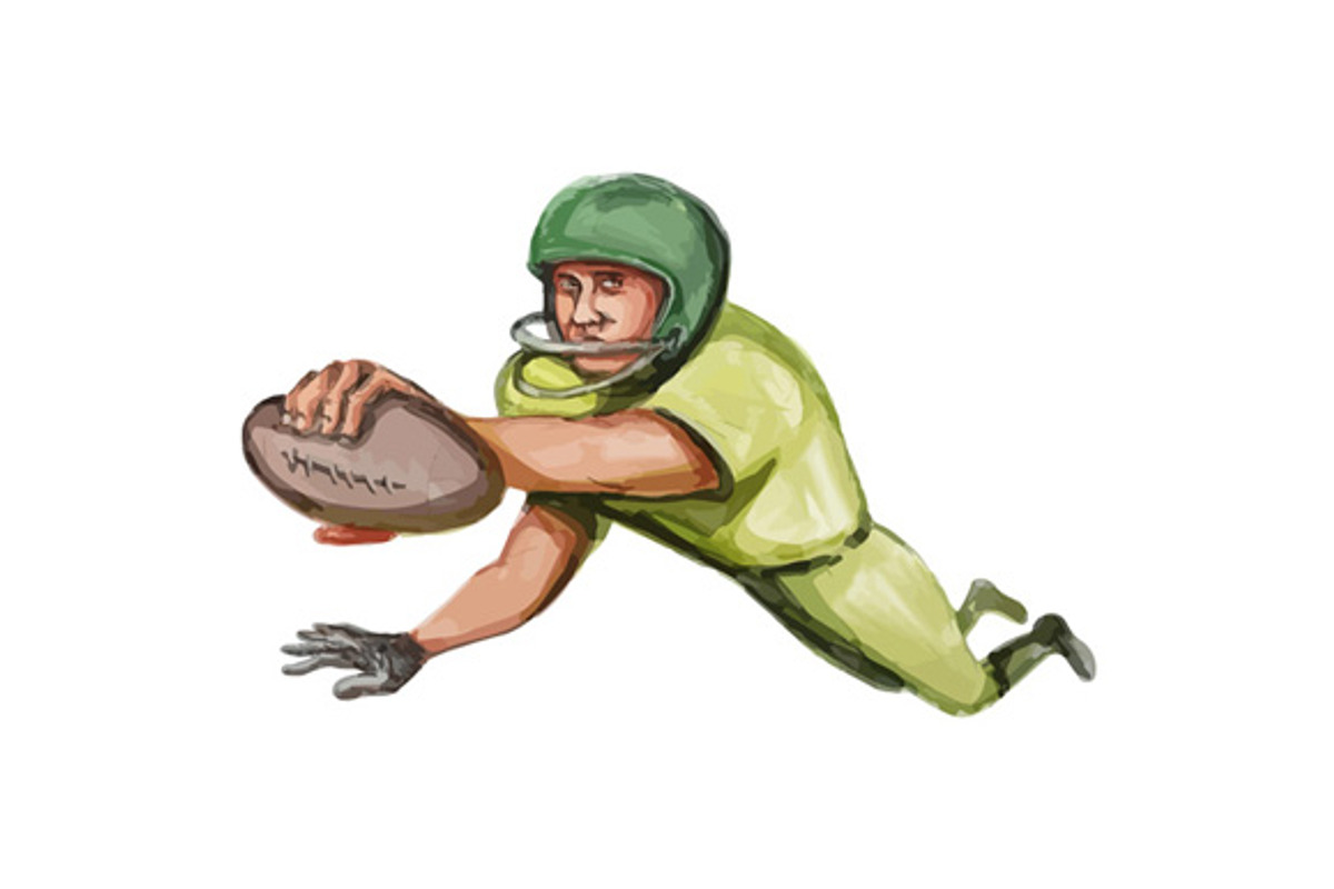 American Football Player Touchdown, a Sport Illustration by patrimonio ...