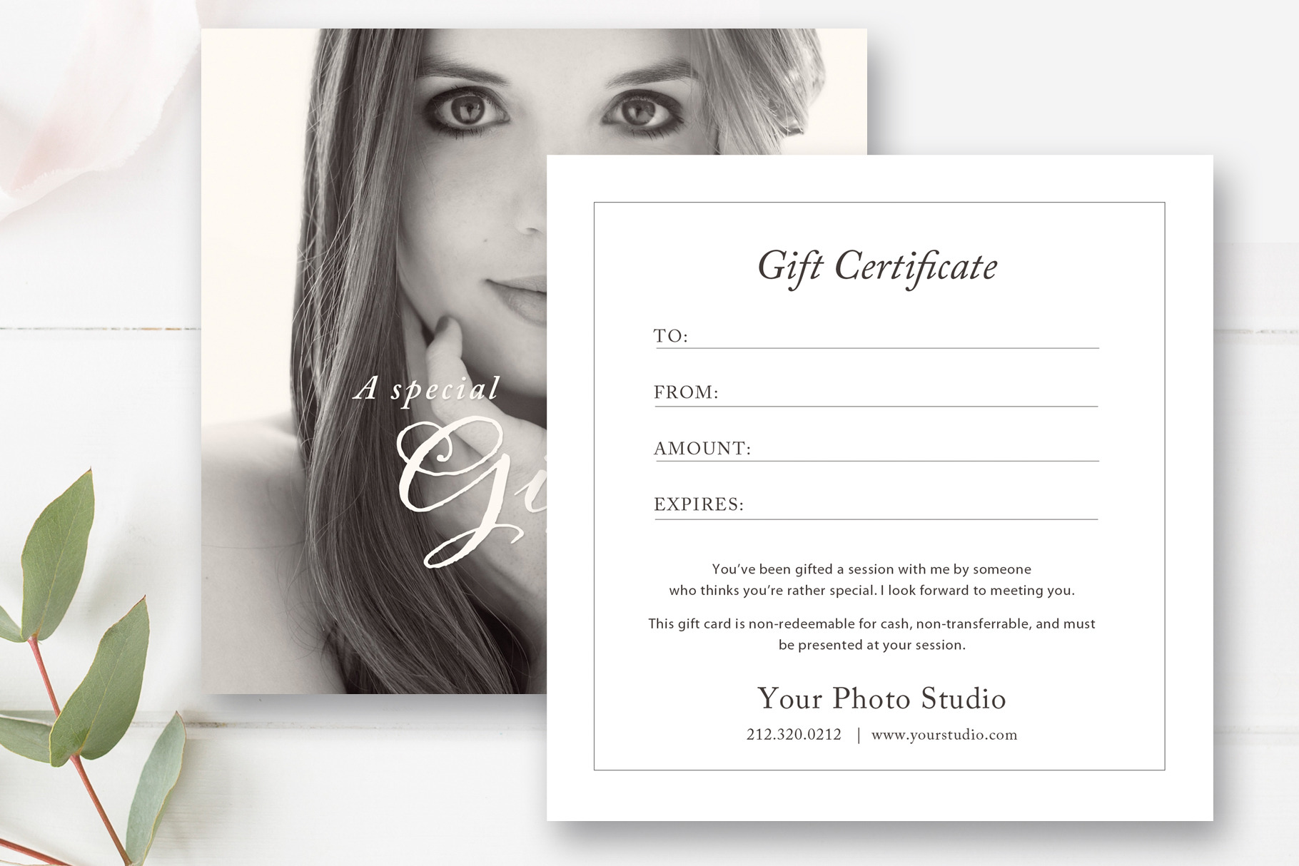 Photography Gift Card Template, a Card Template by By Stephanie Design