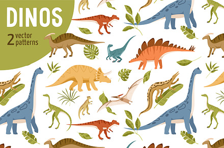 Era of Dinosaurs Patterns | Creative Market