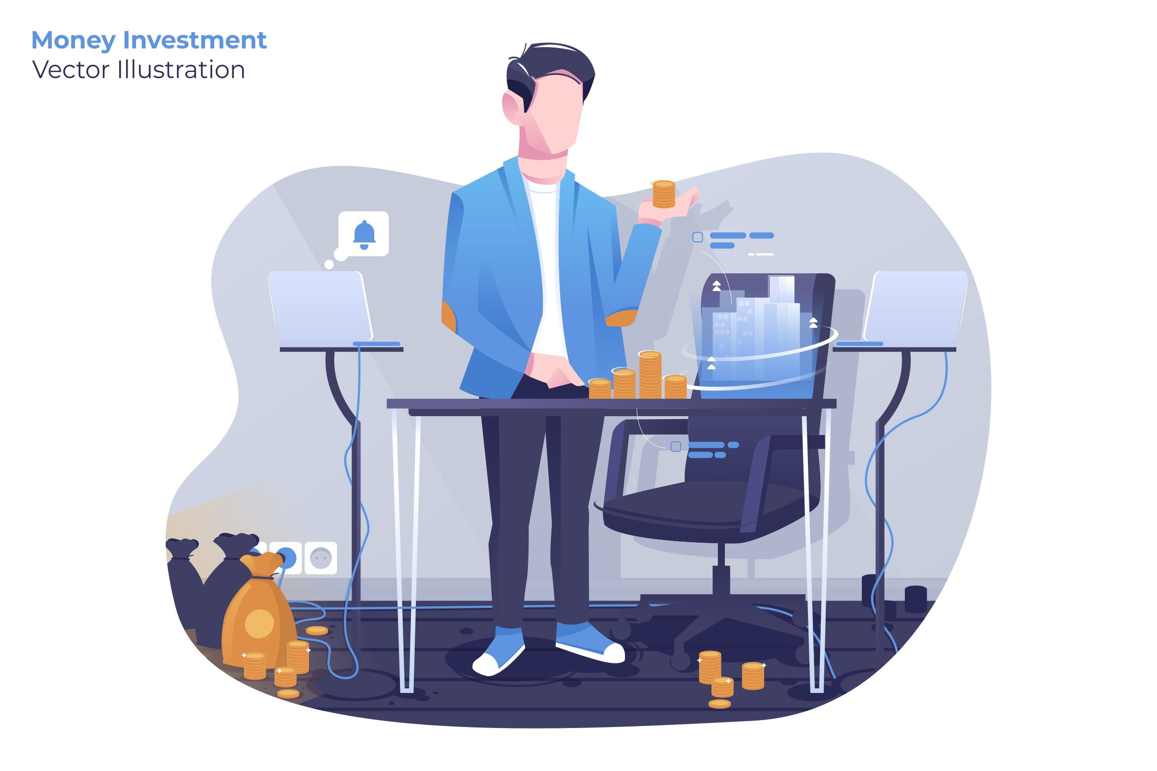 Money Investment-Vector Illustration, an Illustration by AQR Studio