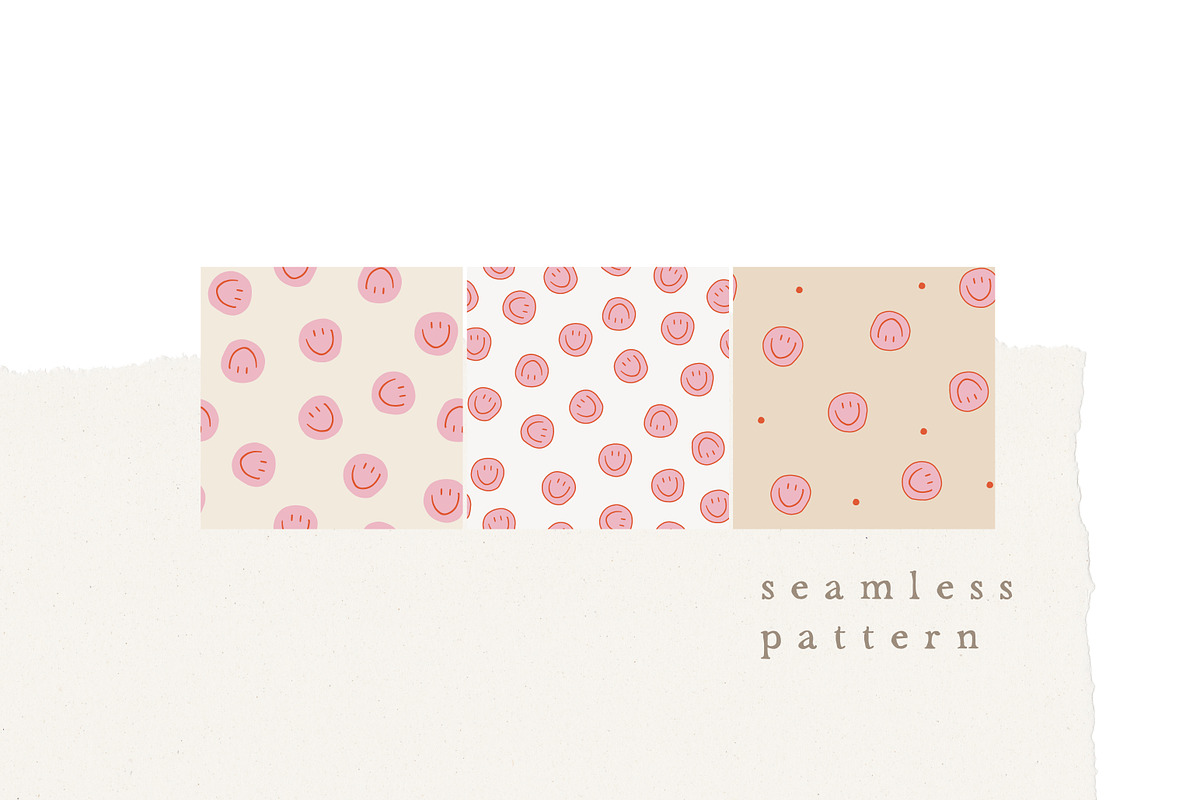 PEACH SMILE PATTERN / seamless, a Pattern Graphic by KruthDesign