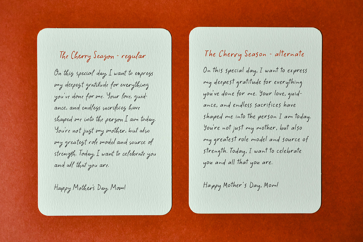 The Cherry Season - Handwritten Font, a Script Font by Kaya Fonts