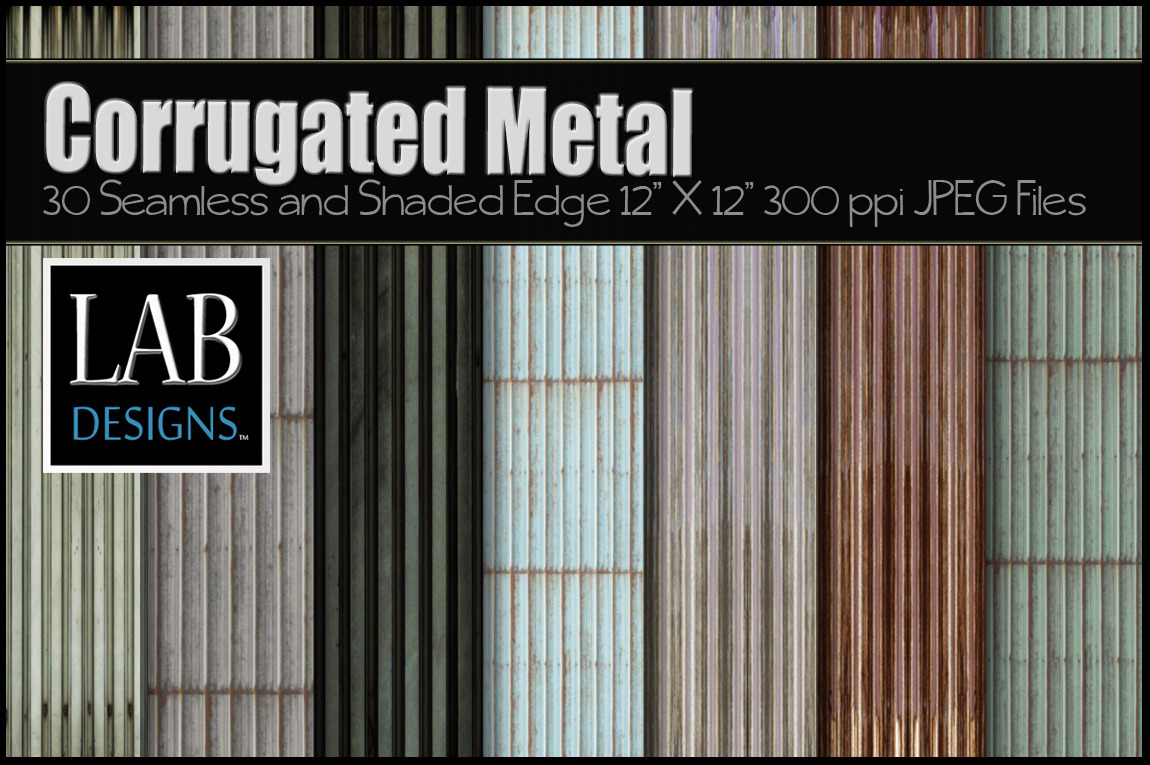 30 Corrugated Steel Metal Textures, a Texture Graphic by Lab Designs
