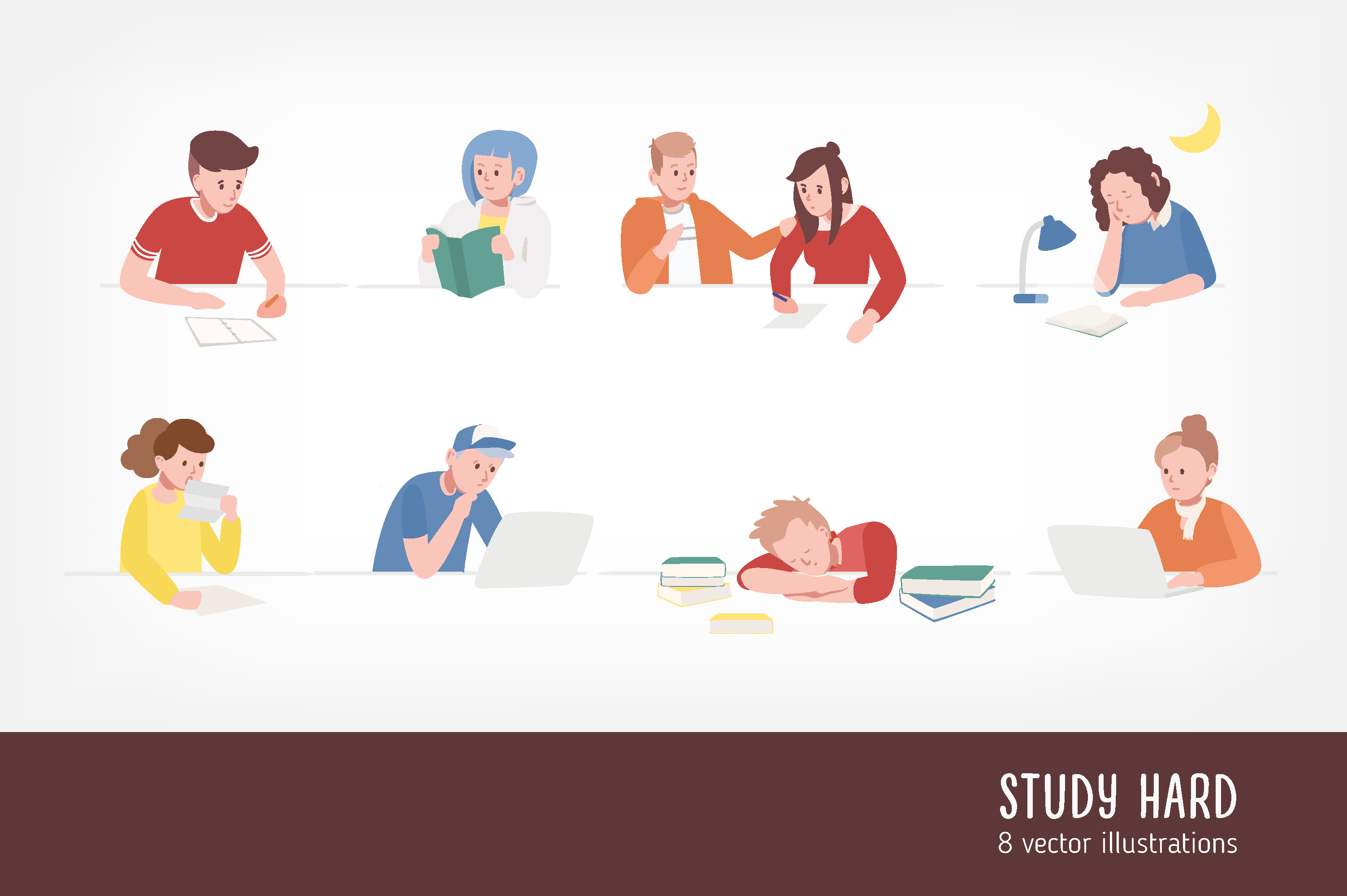 Study hard, an Education Illustration by Good Studio