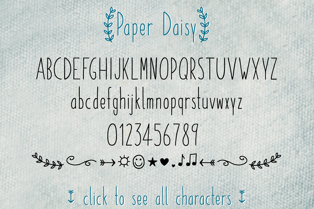 Paper Daisy Font, a Sans Serif Font by maja.mint