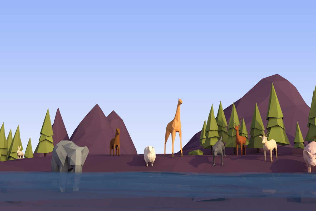 Low Poly Forest Animals Pack 1, an Animal 3D Model by Anton Moek