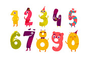 Set of cute number characters, math symbols, an Object Graphic by ...