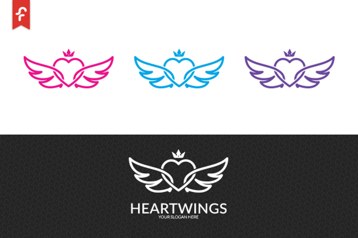 Heart Wings Logo, a Branding & Logo Template by ft.studio