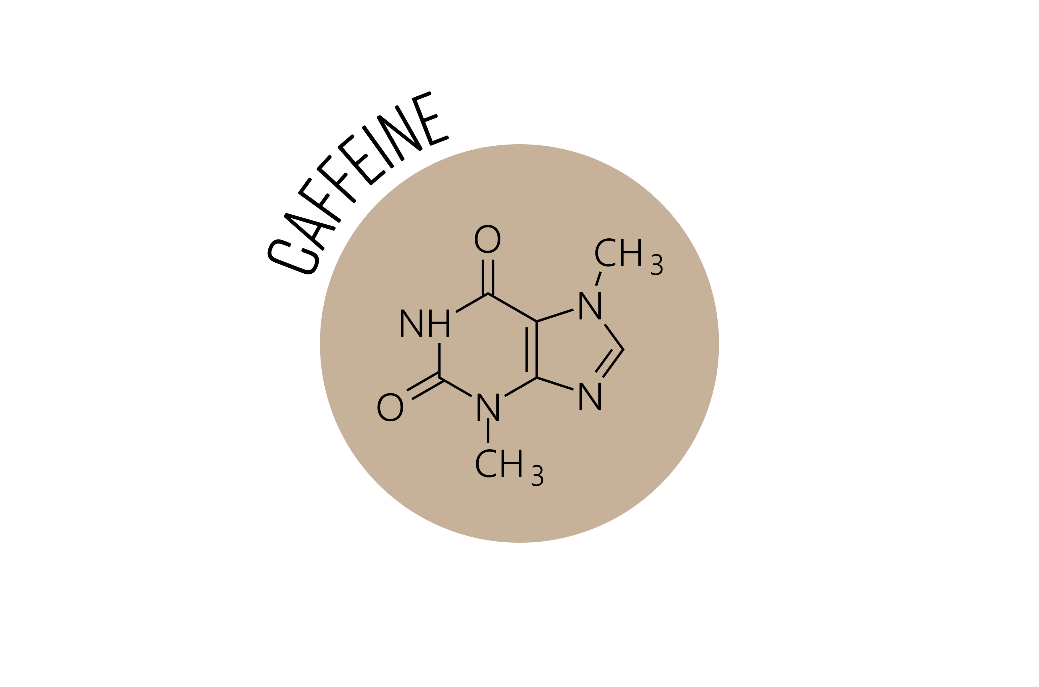 Caffeine molecule. Chemical skeletal, a Food Illustration by pytyczech