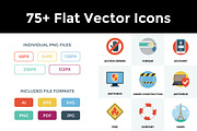 75+ Flat Vector Icons, an Icon by Creative Stall