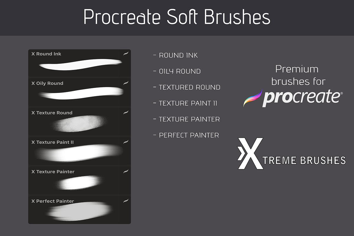 Procreate Soft Brushes, a Brush Add-On by Extreme Brushes