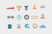 15 Formula One Racing Icons, an Icon by Creative VIP | Creative Market