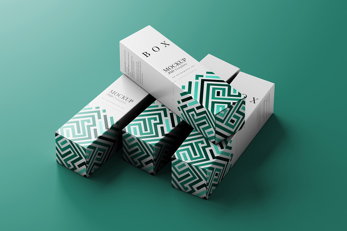 Slim Tall Box Mockups, a Packaging Mockup by MockupFree.Net