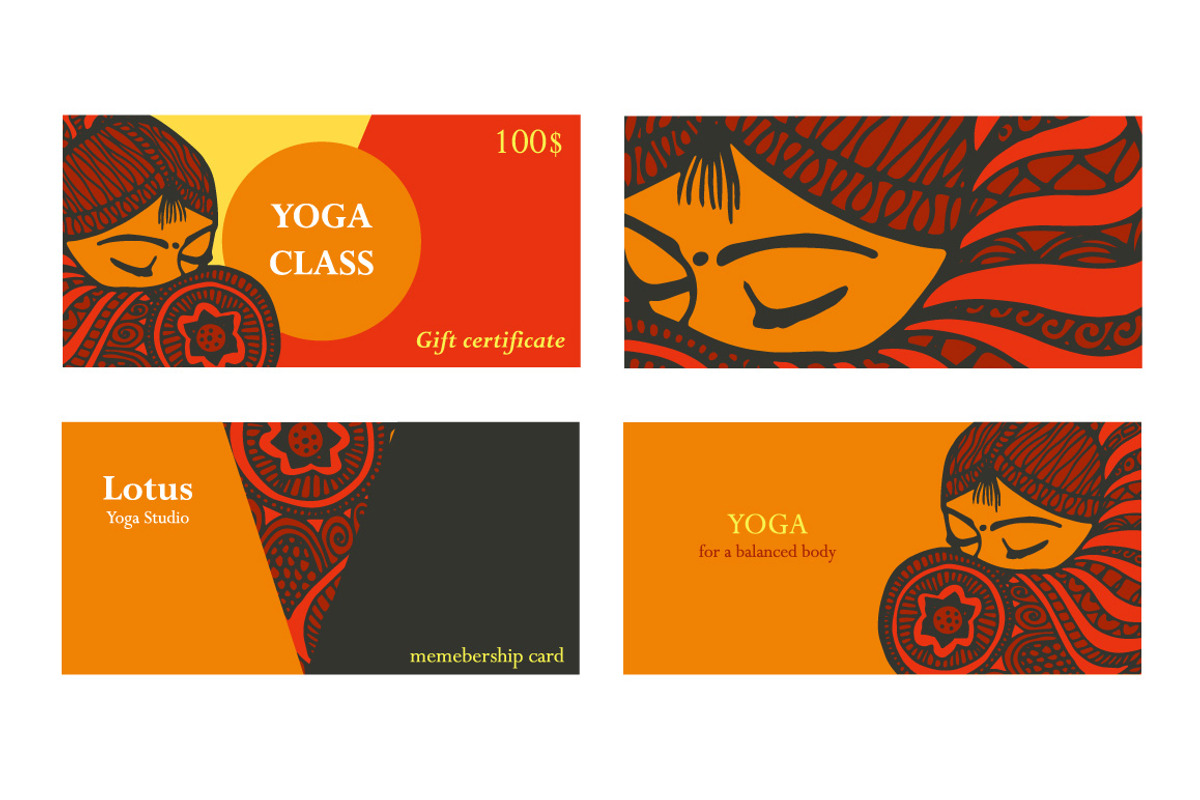 Visit cards for yoga or dance studio, an Object Graphic by Lytvynenko ...