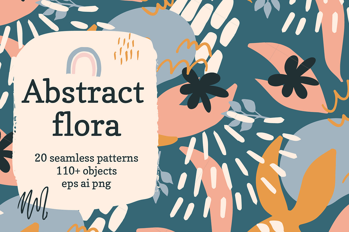 Abstract Flora Patterns, an Object Graphic by Cozy pattern shop