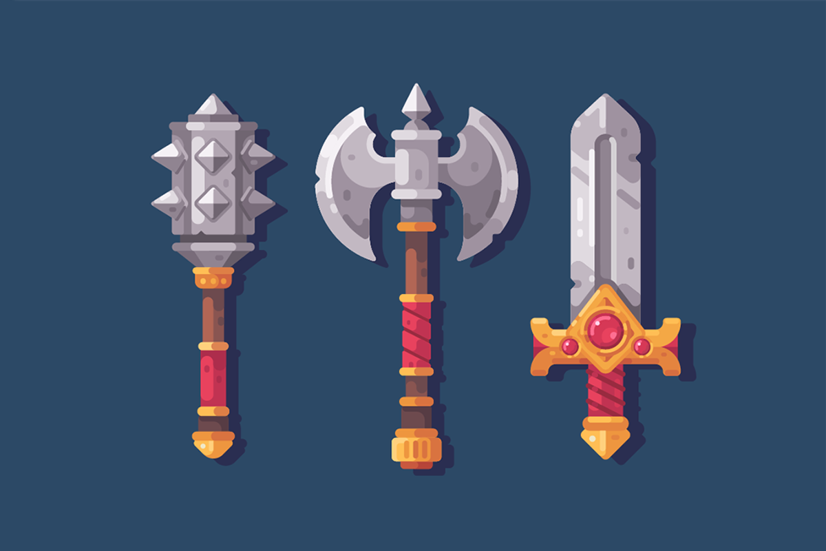 Fantasy weapon set, an Illustration by Ivan Dubovik