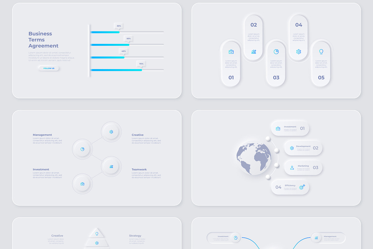 Neumorphism Animated Presentation | Creative Market