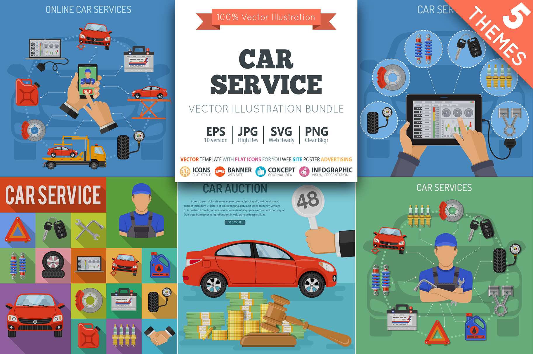 Car Service concept, a Finance Illustration by TAlex