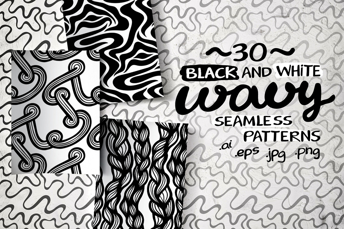 30 abstract wavy patterns, a Pattern Graphic by pineart