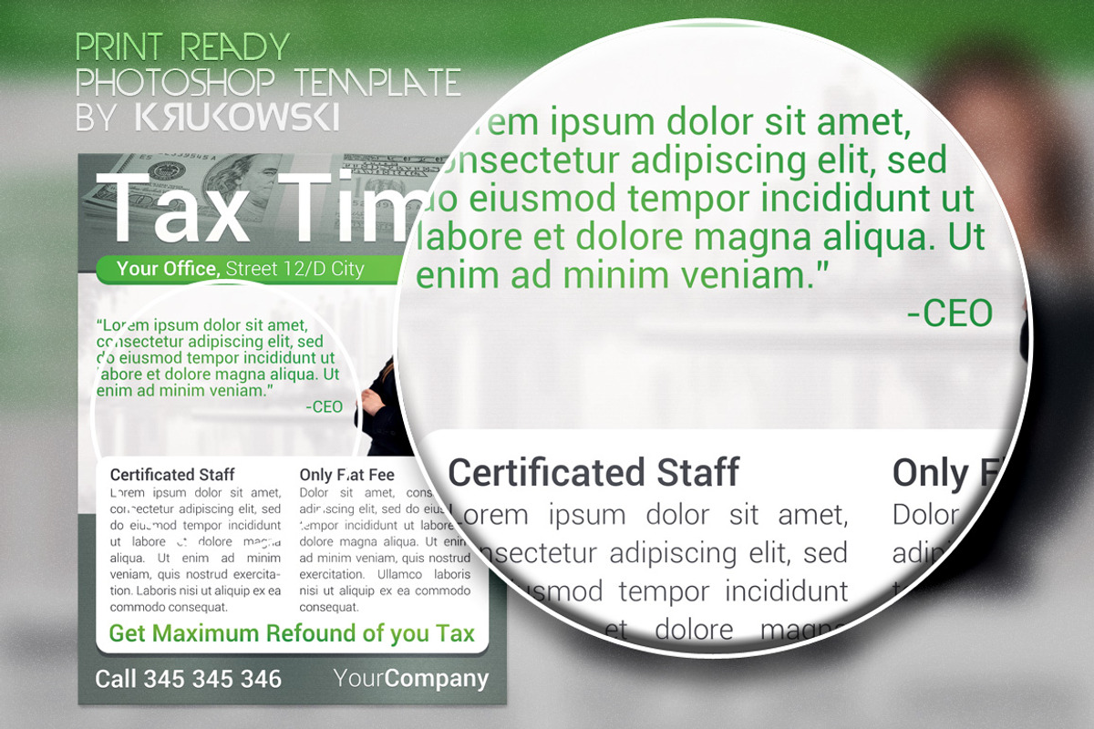 Tax Time Flyer, a Flyer Template by Krukowski Graphics