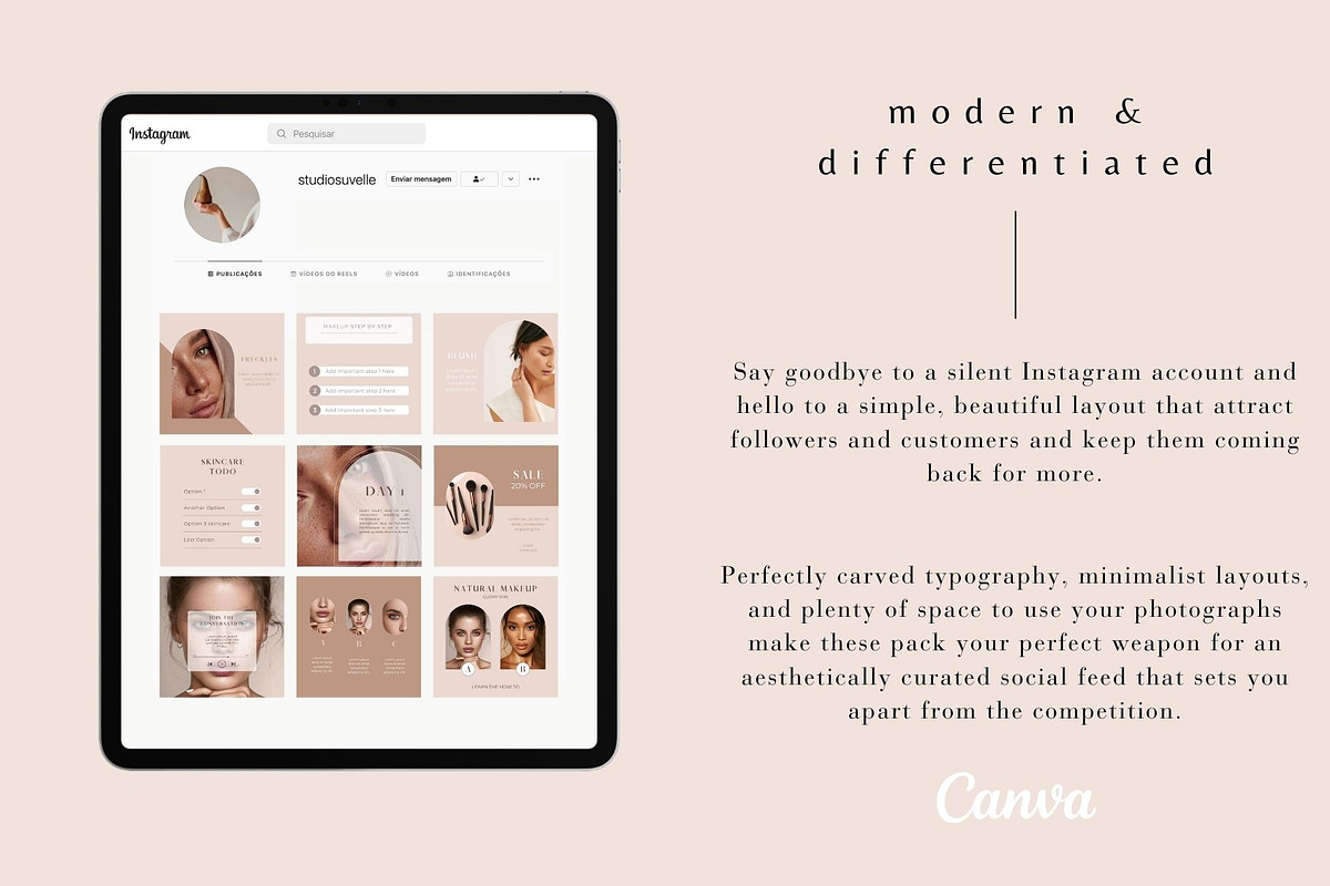ROUGE - Beauty IG Templates Canva, a Social Media Template by Studio ...
