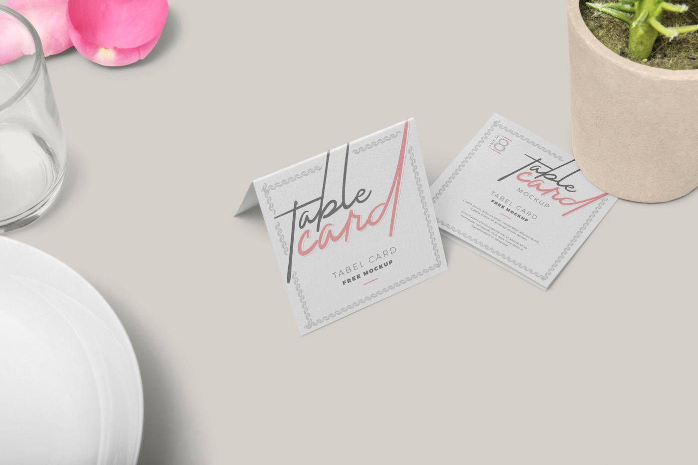 Table Card Mockups, a Card Template by ZippyPixels | Creative Market