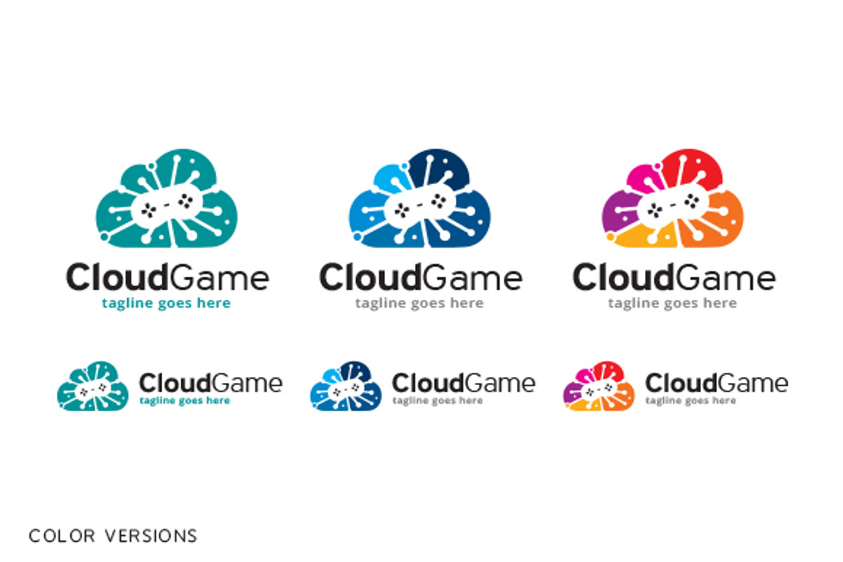 Cloud Game Logo Template, a Branding & Logo Template by gunaonedesign