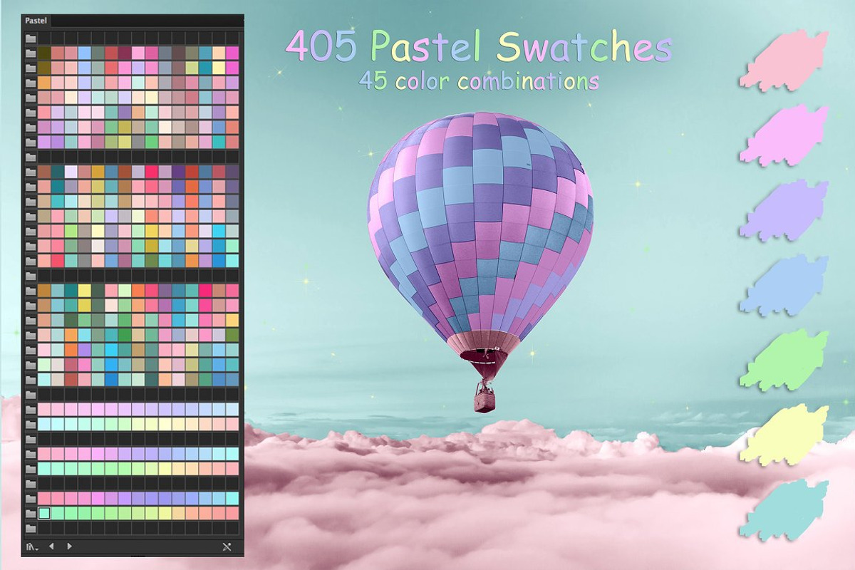 Pastel Colors Swatches for Photoshop, a Palette Add-On by FaeryDesign