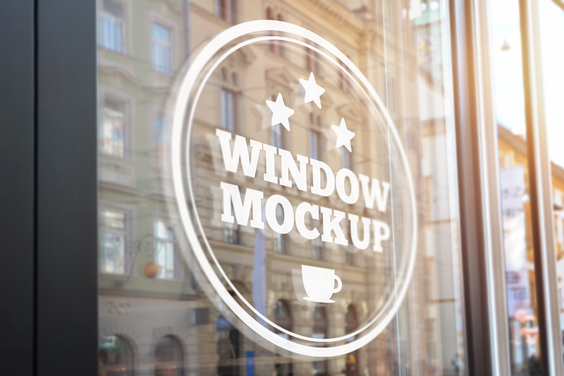 Window signage mockup, an Advertising Mockup by RSplaneta