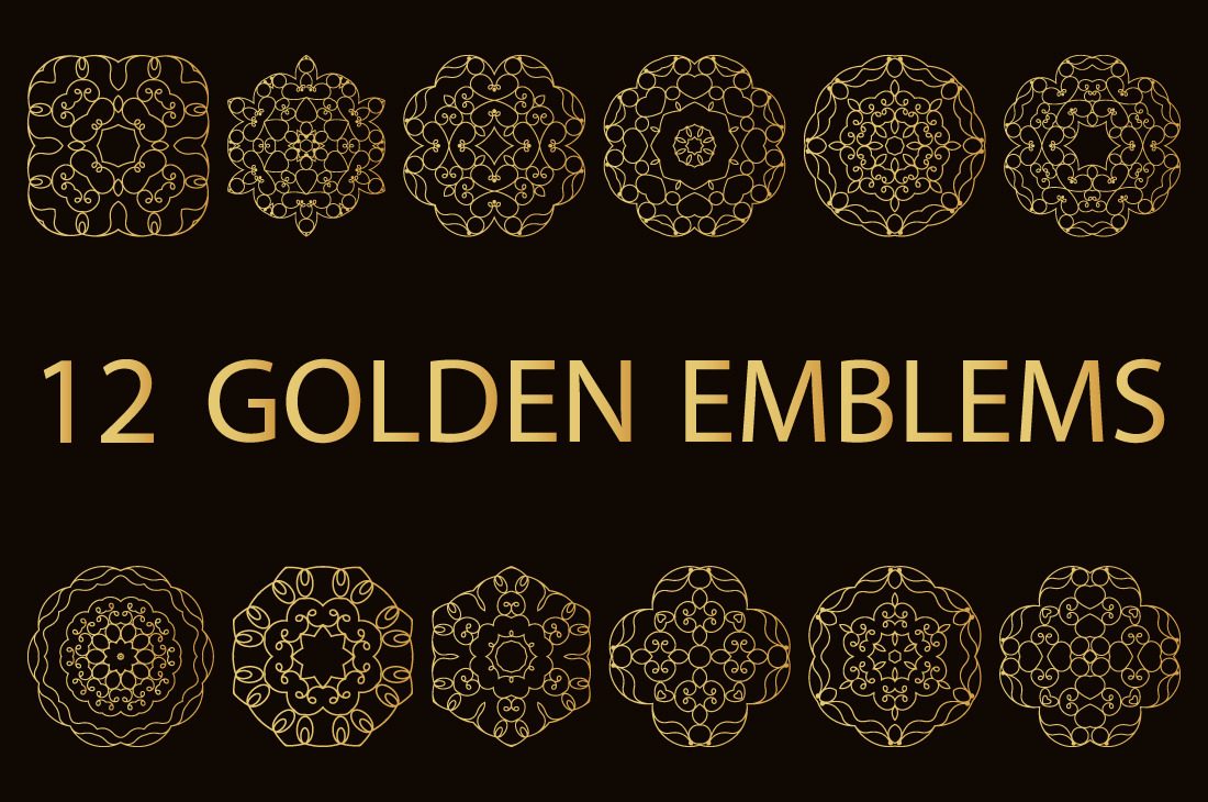 12 golden emblems, an Object Graphic by Ederella
