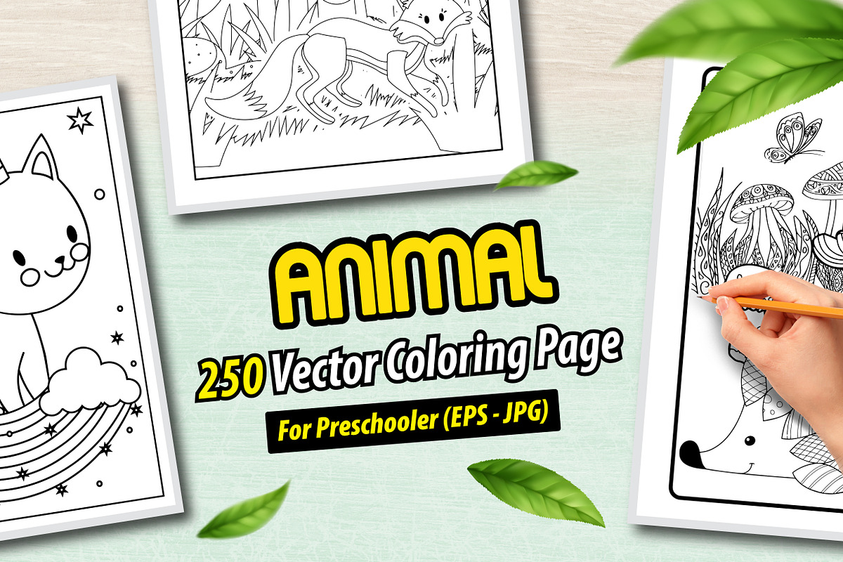 250 Vector Sweet Animal Coloring, an Animal Illustration by Blue ...