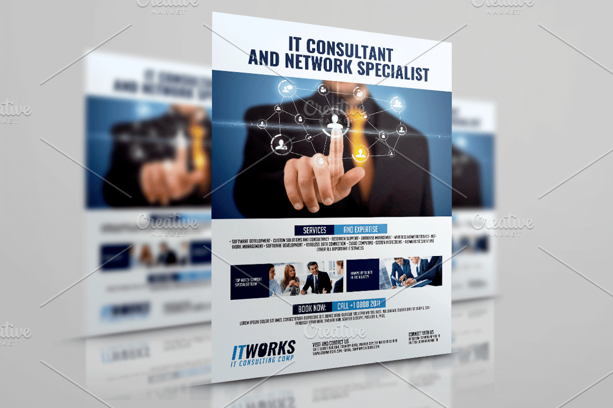 IT Services Flyer, a Flyer Template by PSDPixel