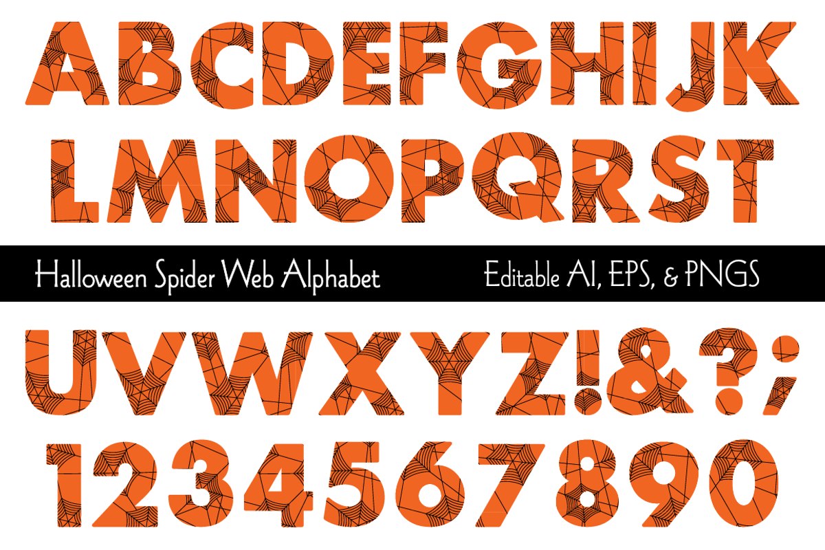 Halloween Spider Web Alphabet, a Decorative Illustration by Melissa ...