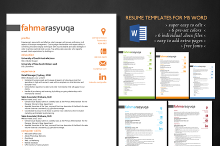 Creative 2 in 1 Word resume, a Resume Template by Inkpower
